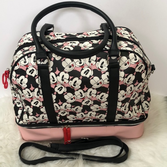 Disney | Bags | Disney Primark Mickey Mouse Zipper Tote Purse Pink ...